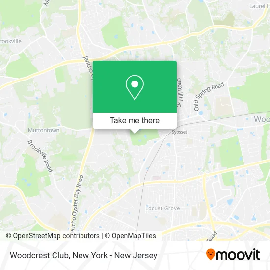 ¿Cómo llegar a Woodcrest Club en Muttontown en tren o autobús?