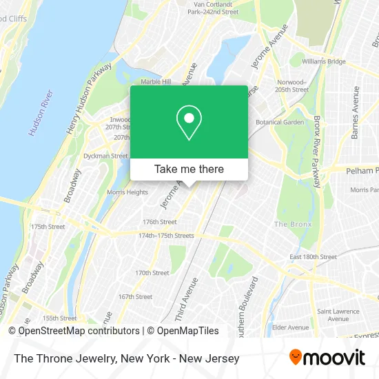 ¿Cómo llegar a The Throne Jewelry en Bronx en autobús o metro?