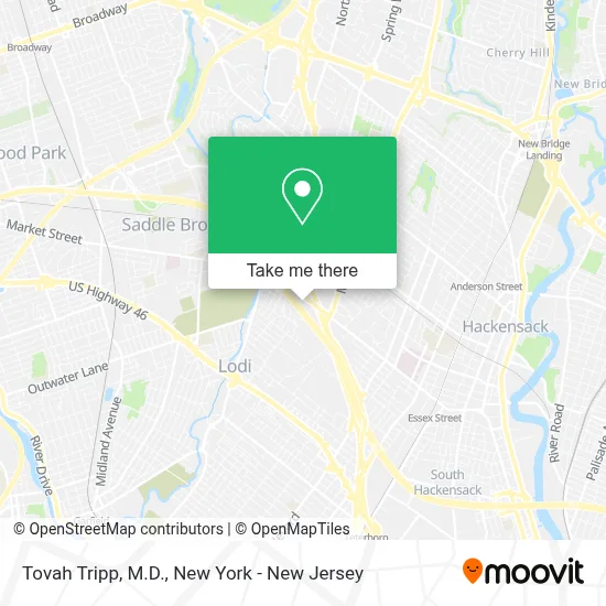¿Cómo llegar a Tovah Tripp, M.D. en Lodi en autobús o tren?