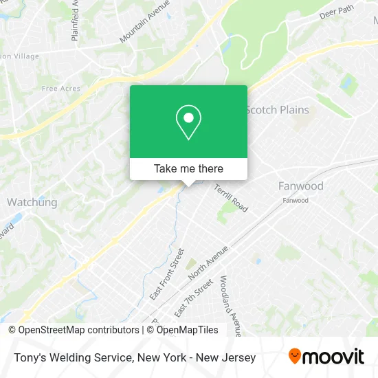 ¿Cómo llegar a Tony's Welding Service en Plainfield en autobús o tren?