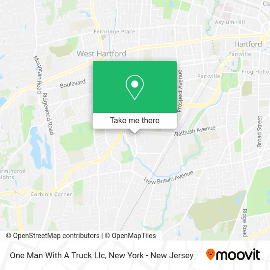 ¿Cómo llegar a One Man With A Truck Llc en West Hartford en autobús o tren?