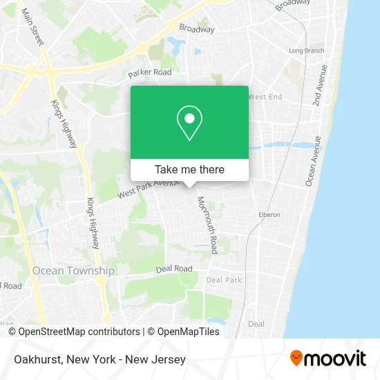 How to Get to Oakhurst in New York - New Jersey by Bus, Train or Subway?
