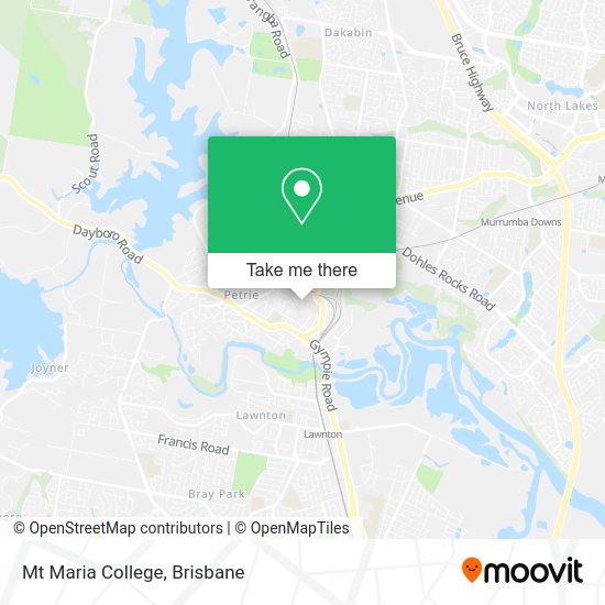 How to Get to Mt Maria College in Petrie by Bus or Train?