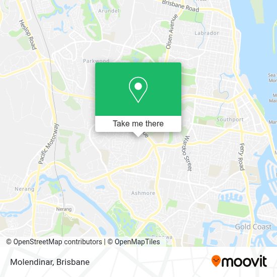 How to get to Molendinar by bus or light rail?