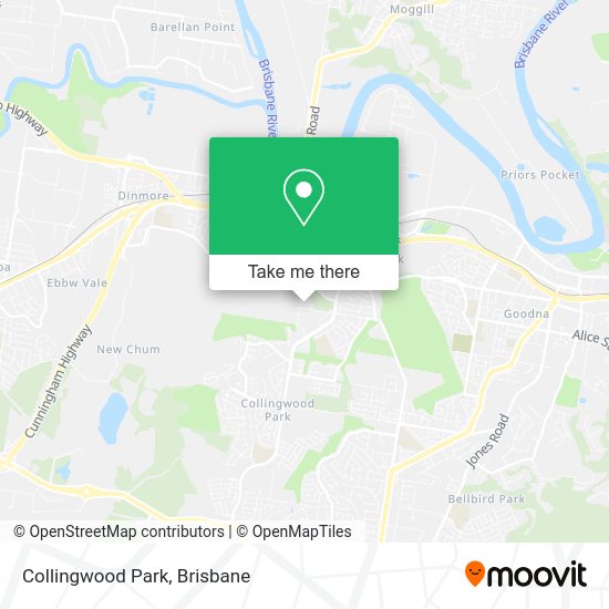 How to get to Collingwood Park in Redbank by bus or train?