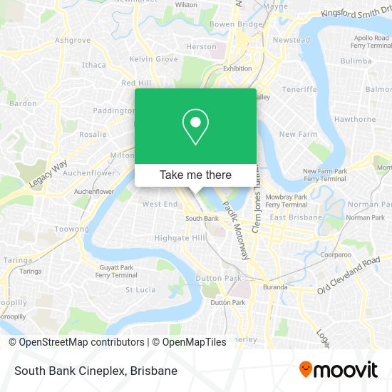 How to Get to South Bank Cineplex in South Brisbane by Bus or Train?
