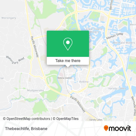 How to get to Thebeachlife in Robina by bus, light rail or train?