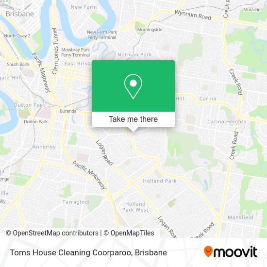 How to get to Toms House Cleaning Coorparoo by bus or train?