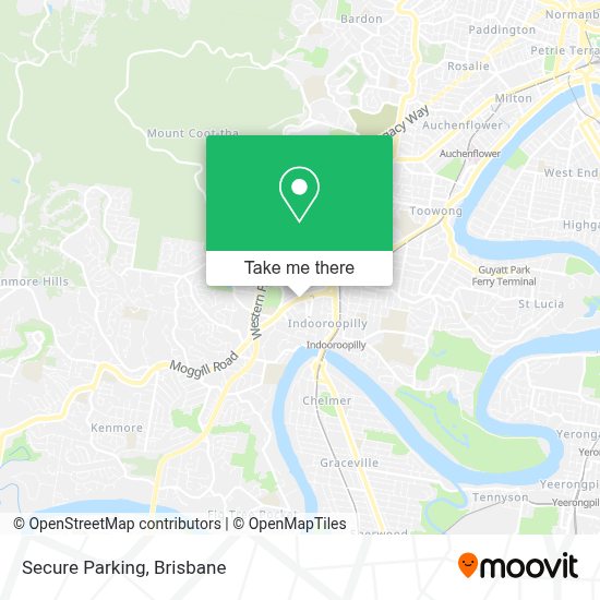How to get to Secure Parking in Indooroopilly by bus or train?