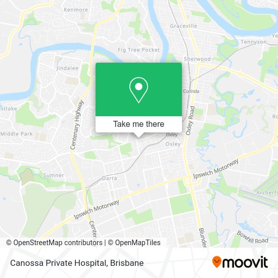 How to Get to Canossa Private Hospital in Oxley by Bus or Train?