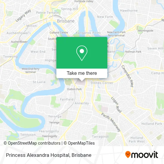 How to Get to Princess Alexandra Hospital in Woolloongabba by Bus or Train?