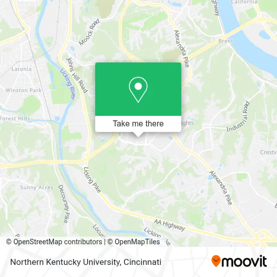 How to Get to Northern Kentucky University in Highland Heights by Bus?