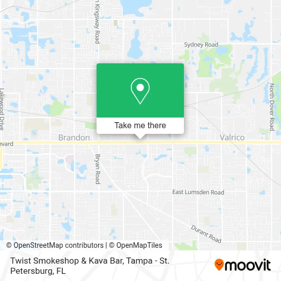 How to Get to Twist Smokeshop & Kava Bar in Brandon by Bus?