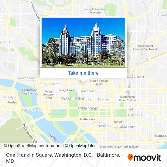 How to Get to One Franklin Square in Washington by Bus, Metro or Train?