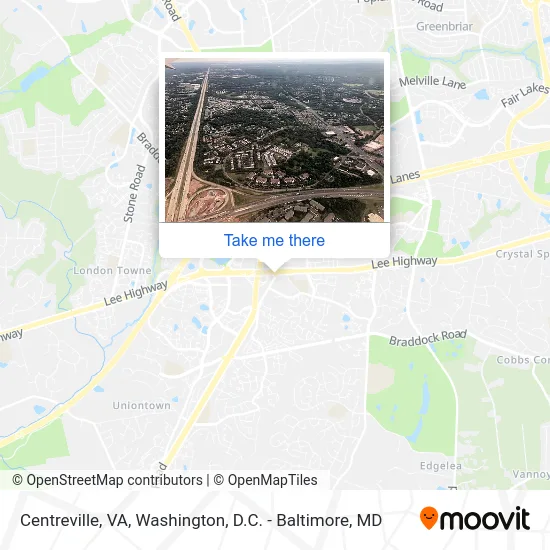 How to Get to Centreville, VA in Fairfax County by Bus, Metro or Train?