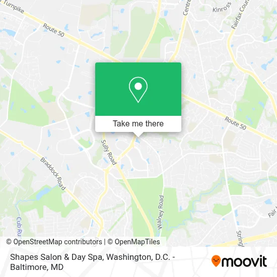 ¿Cómo llegar a Shapes Salon & Day Spa en Fairfax County en autobús o metro?