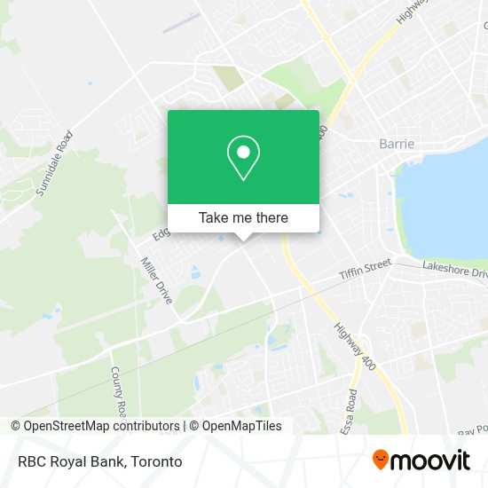 Comment aller à RBC Royal Bank à Barrie en bus ou train
