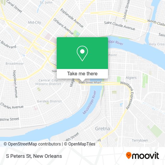 How to Get to S Peters St in New Orleans by Bus or Streetcar?