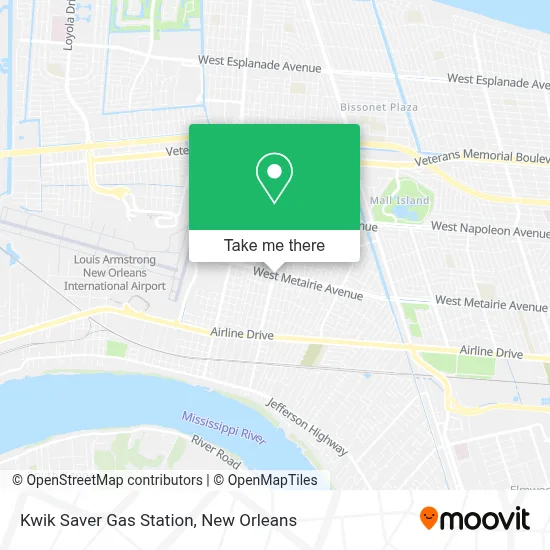How to Get to Kwik Saver Gas Station in Kenner by Bus or Streetcar?
