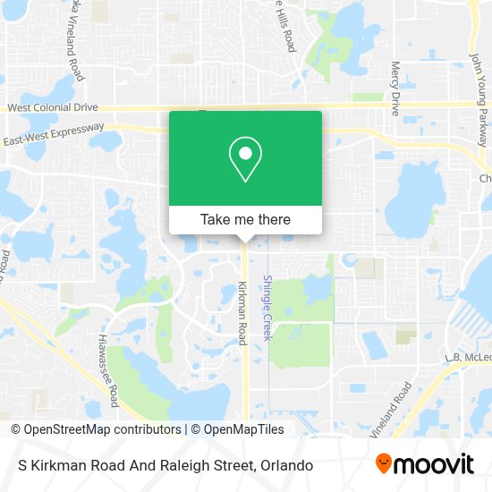 How to get to S Kirkman Road And Raleigh Street in Orlando by bus or train?