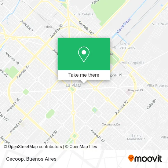 ¿Cómo llegar a Cecoop en La Plata en Colectivo o tren?