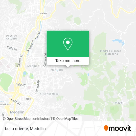 ¿Cómo llegar a bello oriente en Medellín en autobús?