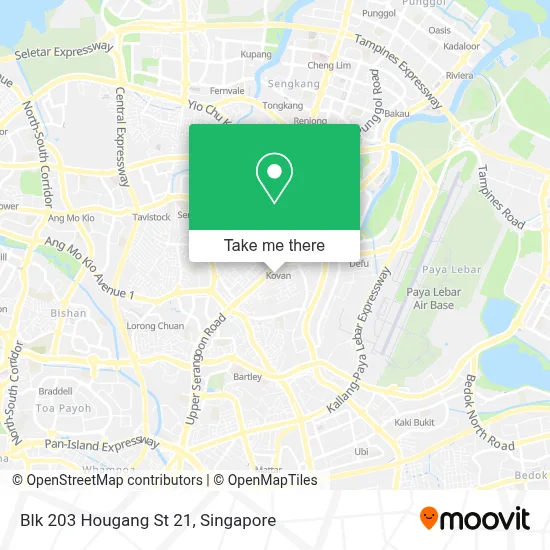 How to Get to Blk 203 Hougang St 21 in Northeast by Metro or Bus?