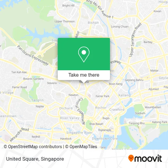 How to Get to United Square in Singapore by Bus, Metro or MRT & LRT?