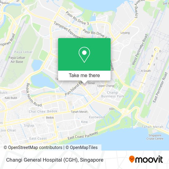 How to Get to Changi General Hospital (CGH) in Southeast by Bus or Metro?