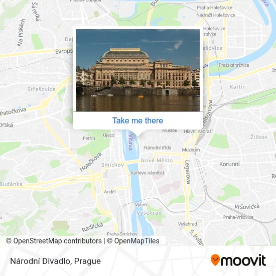 How to Get to Národní Divadlo in Praha 1 by Bus, Light Rail, Subway ...