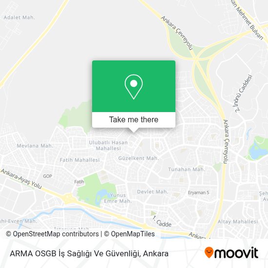 How to Get to ARMA OSGB İş Sağlığı Ve Güvenliği in Ankara by Bus or Subway?