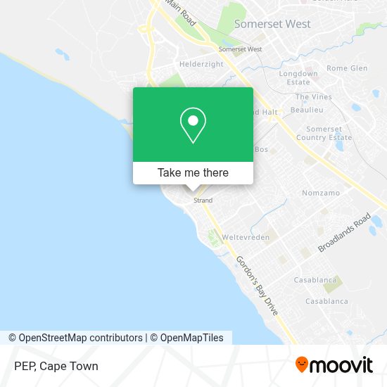 How to get to PEP in Strand by bus or train?