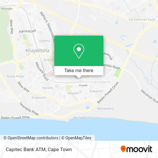 How to get to Capitec Bank ATM in Mitchells Plain by train or bus?
