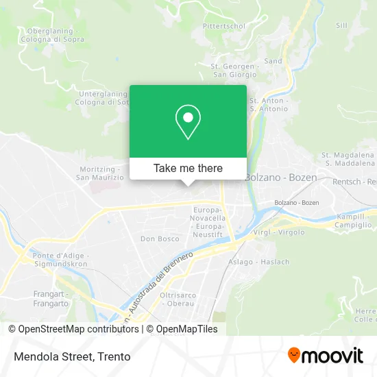 How to Get to Mendola Street in Bolzano by Bus or Train?