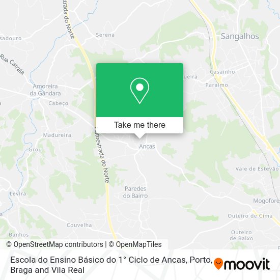 Como chegar a Escola do Ensino Básico do 1° Ciclo de Ancas em Anadia ...