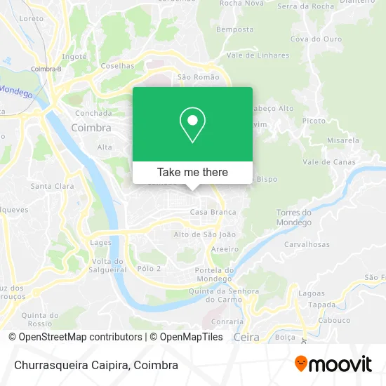Como chegar a Churrasqueira Caipira em Santo António dos Olivais por ...