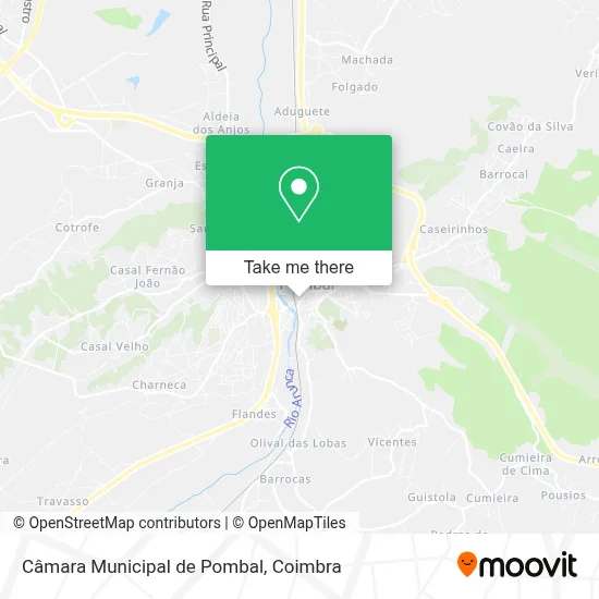 How to Get to Câmara Municipal de Pombal by Bus or Train?
