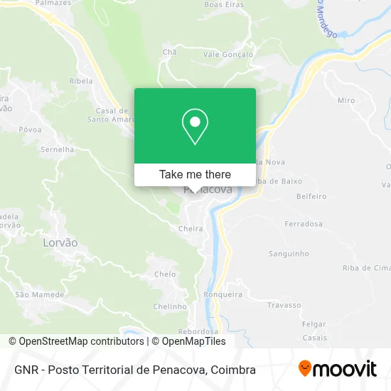 Como chegar a GNR - Posto Territorial de Penacova através de autocarro?
