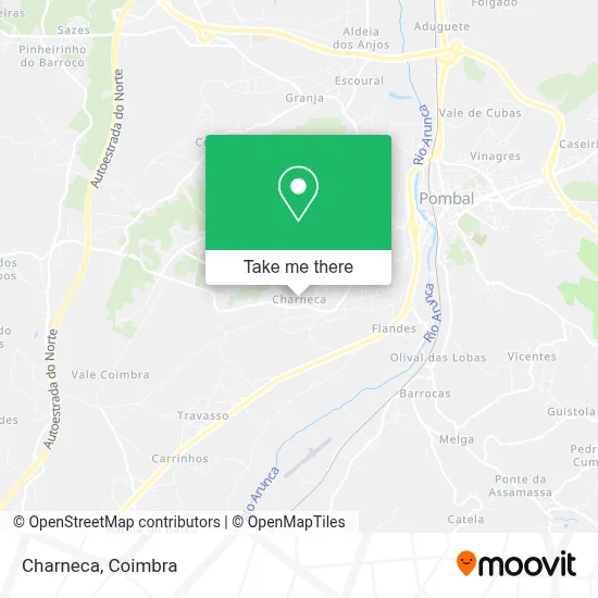 How to Get to Charneca in Pombal by Bus or Train?