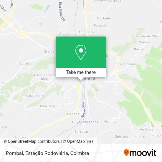 Como chegar a Pombal, Estação Rodoviária através de autocarro ou comboio?
