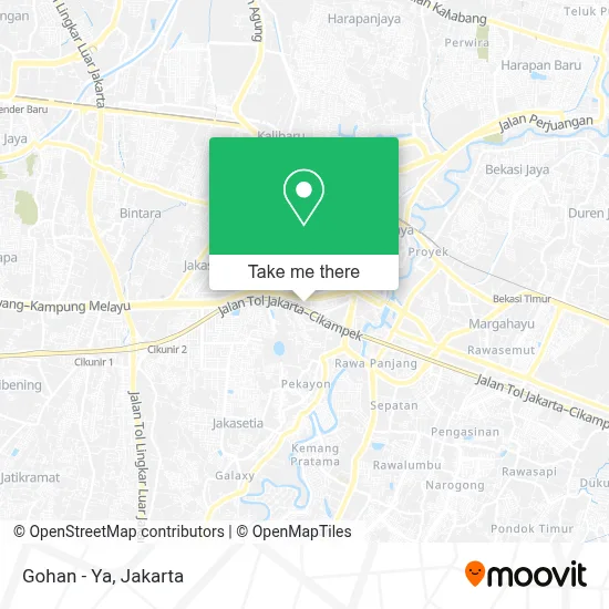 How to Get to Gohan - Ya in Kota Bekasi by Bus or Train?
