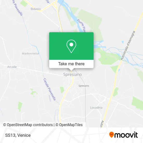 How to Get to SS13 in Spresiano by Bus or Train?