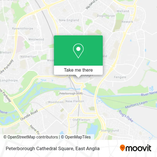 How to Get to Peterborough Cathedral Square in East Anglia by Bus or Train?