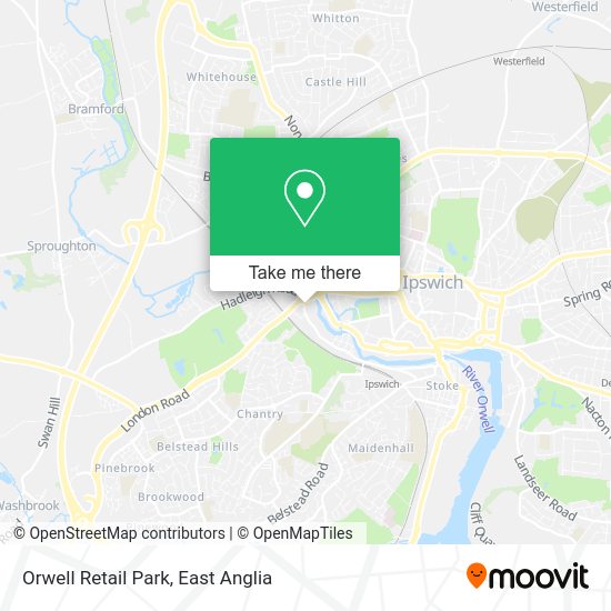 How to Get to Orwell Retail Park in Ipswich by Bus or Train?