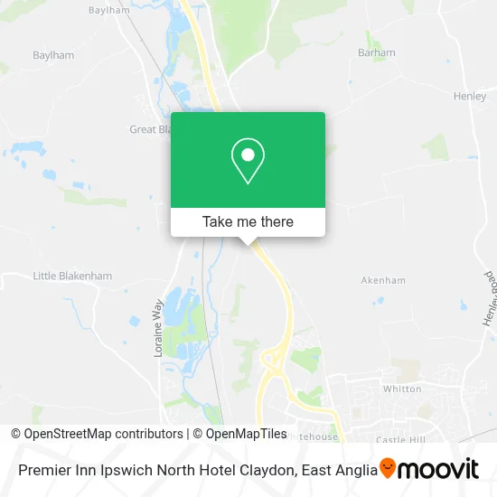 How to Get to Premier Inn Ipswich North Hotel Claydon in Mid Suffolk by ...