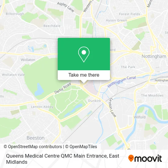 How to Get to Queens Medical Centre QMC Main Entrance in Nottingham by ...