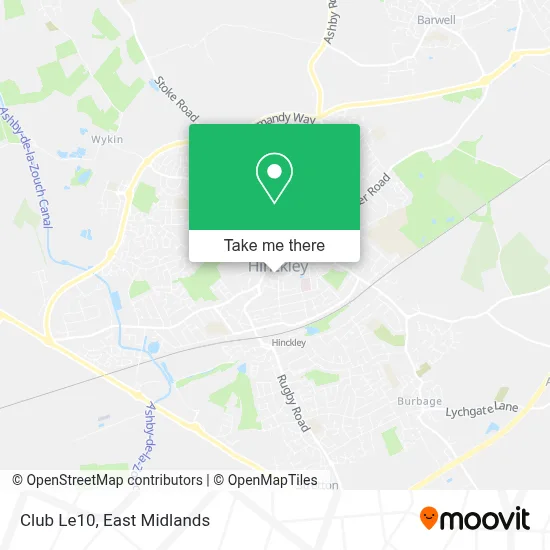 How to Get to Club Le10 in Hinckley And Bosworth by Bus or Train?