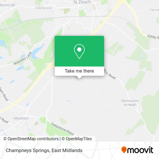 How to get to Champneys Springs in North West Leicestershire by bus?