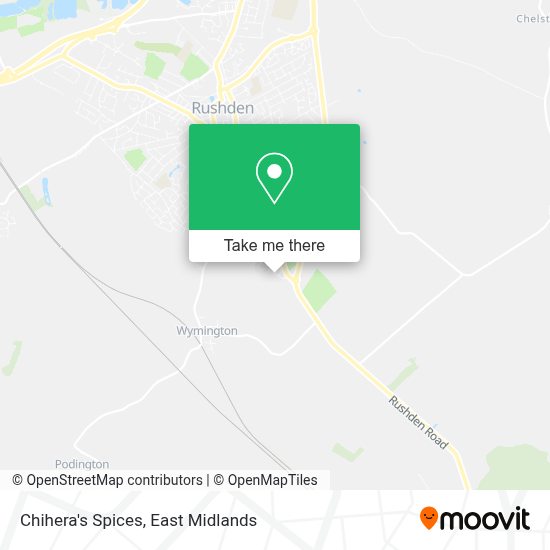 How to get to Chihera's Spices in East Northamptonshire by bus?