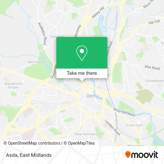 How to Get to Asda in Derby by Bus or Train?